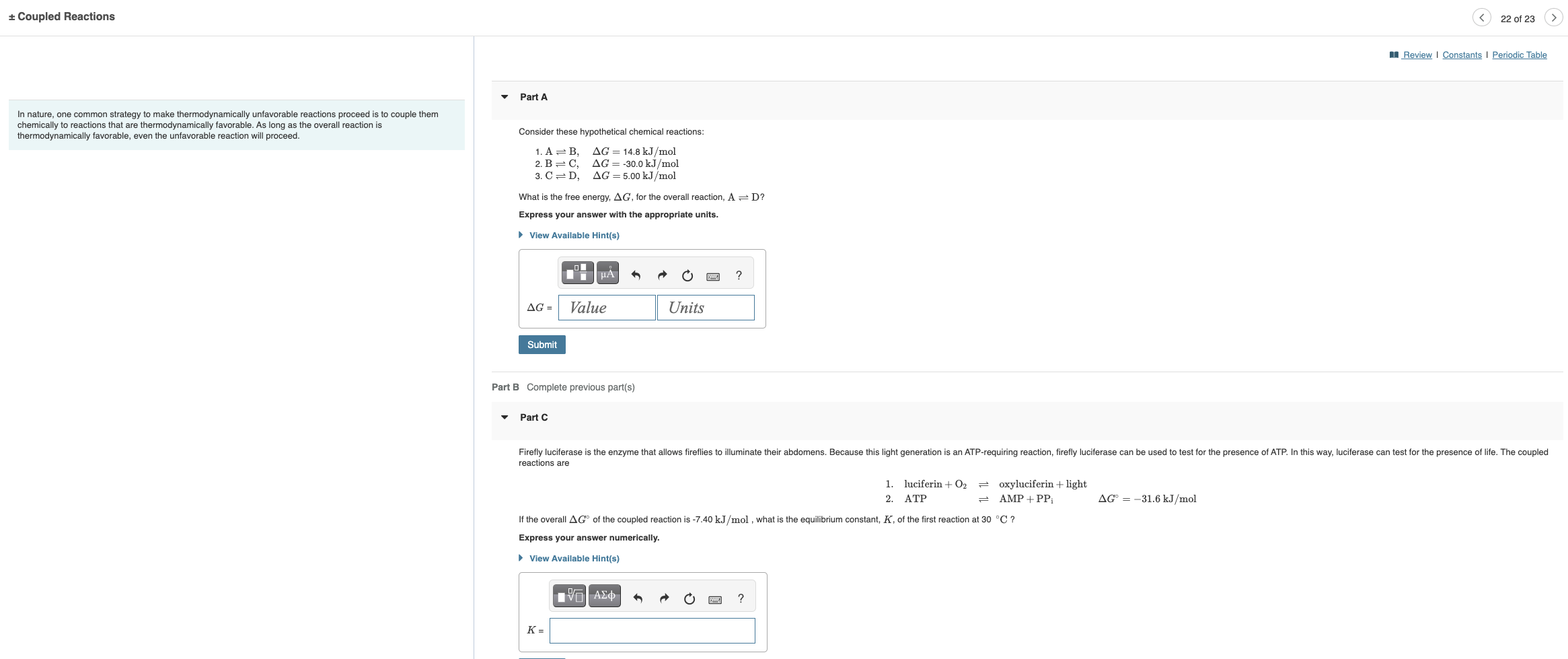 n Review I Constants I Periodic Table Part B Complete | Chegg.com
