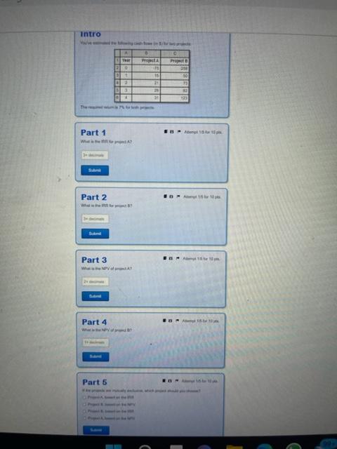 Part 1 Part 2 Part 3 Part 4 Part 5 | Chegg.com