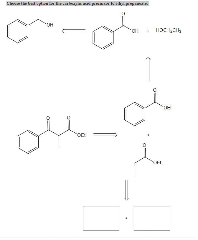 Solved Choose the best option for the carboxylic acid | Chegg.com