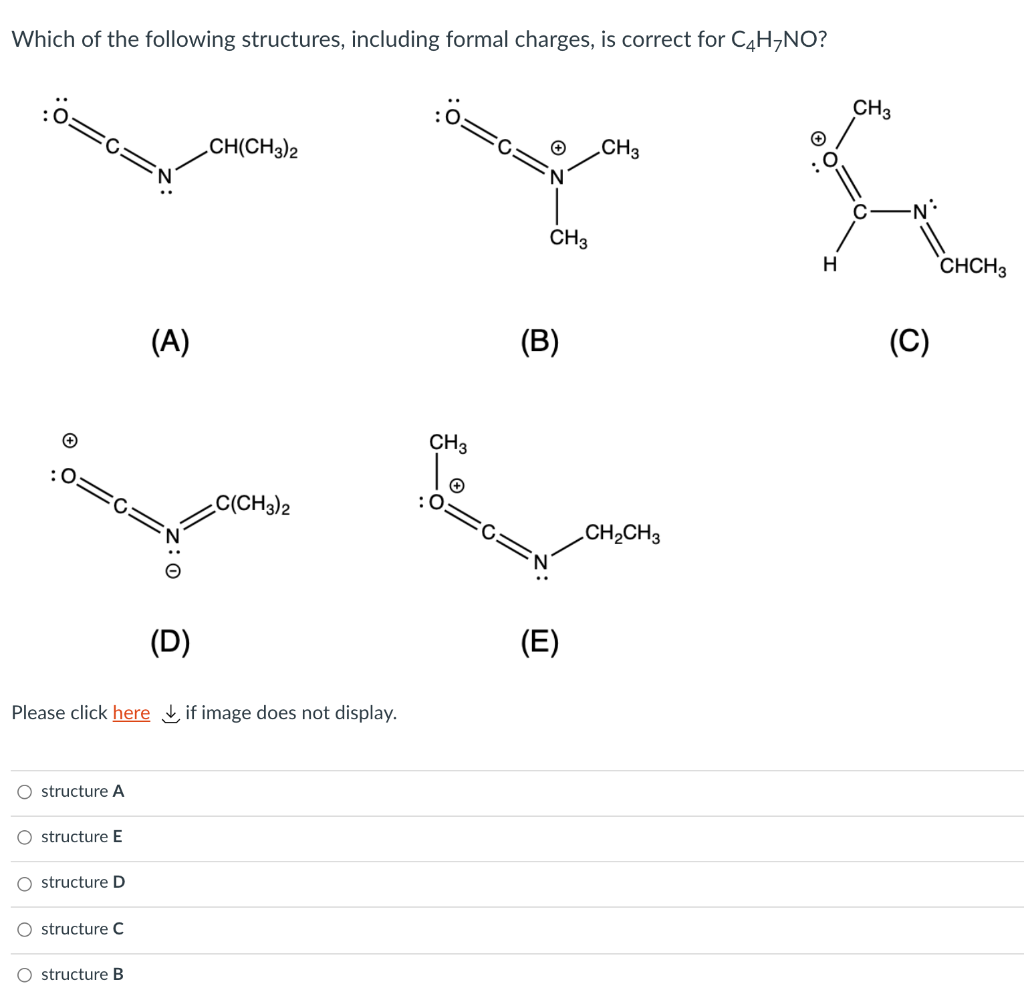 Solved Which of the following structures, including formal | Chegg.com
