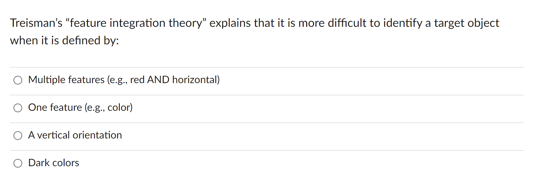 Solved Treisman's “feature integration theory” explains that | Chegg.com