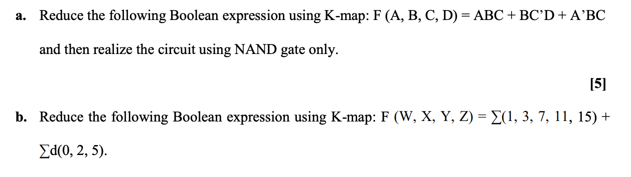 Solved A Reduce The Following Boolean Expression Using 1445