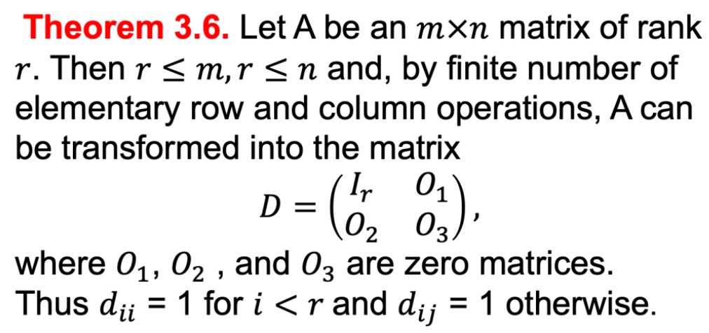 Solved Theorem 3.6. Let A be an m×n matrix of rank r. Then | Chegg.com