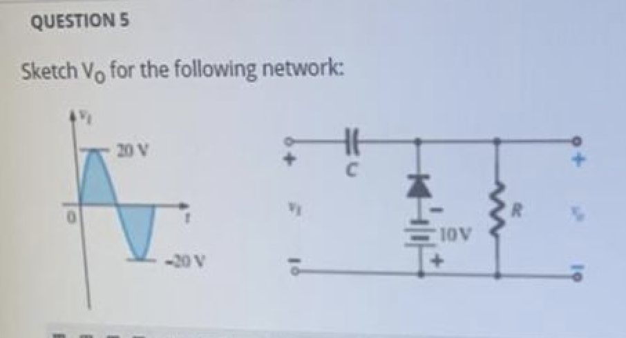Solved Sketch V0 for the following network: | Chegg.com
