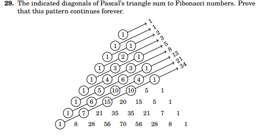 Solved 9. The indicated diagonals of Pascal's triangle sum | Chegg.com