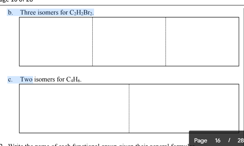 Solved b. Three isomers for C2H2Br2. c. Two isomers for | Chegg.com