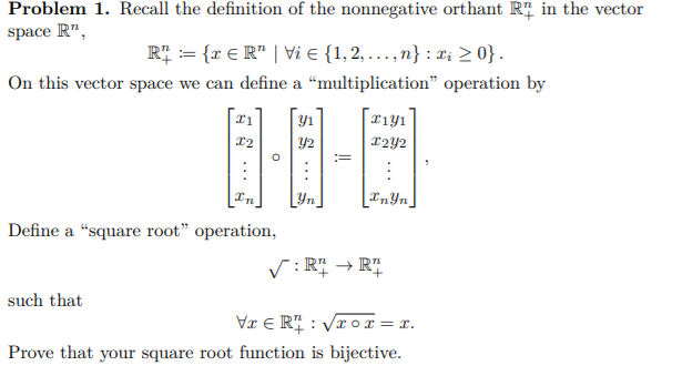 Solved Problem 1. Recall the definition of the nonnegative | Chegg.com