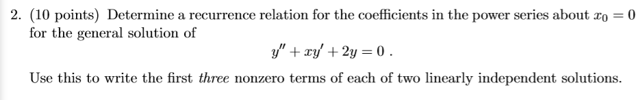 Solved 2 10 Points Determine A Recurrence Relation For