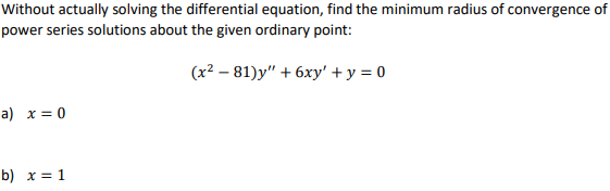 Solved Without actually solving the differential equation, | Chegg.com