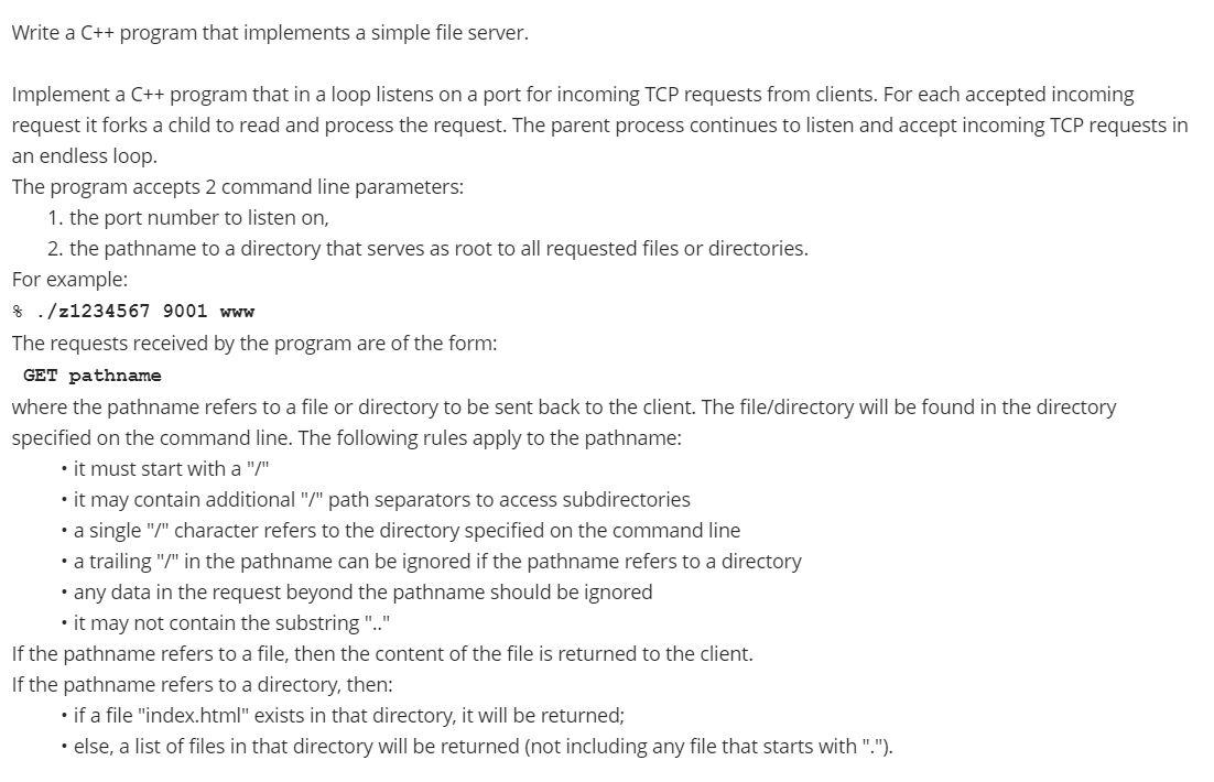 Solved Write a C++ program that implements a simple file | Chegg.com