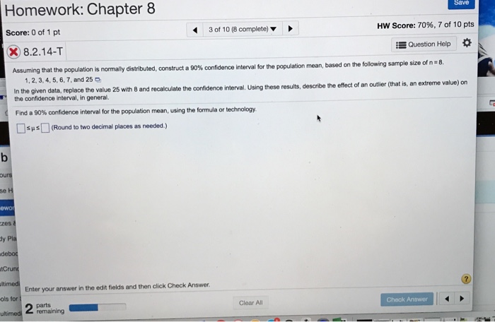 Solved Homework Chapter 8 Save Score 0 Of 1 Pt 3 Of 10 8