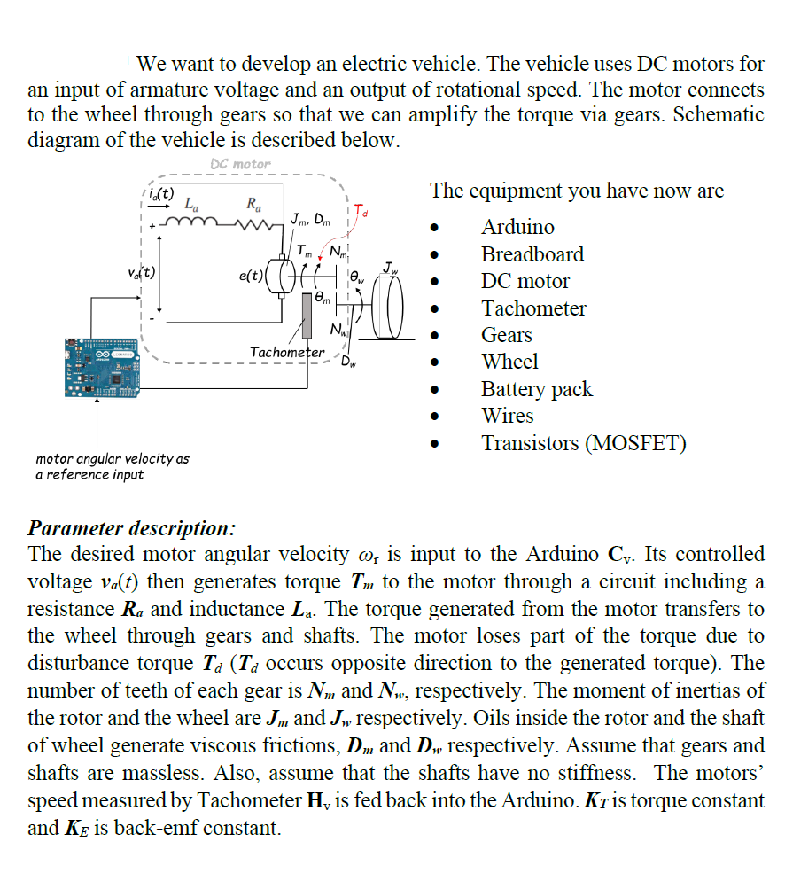 mm We want to develop an electric vehicle. The | Chegg.com
