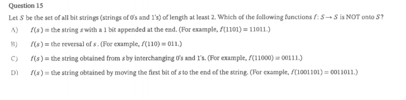 Solved Question 15 Let S Be The Set Of All Bit Strings 