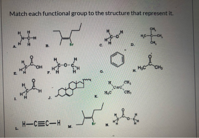 Solved: Match Each Functional Group To The Structure That ... | Chegg.com