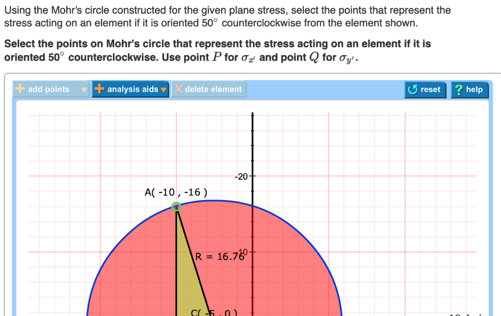 Solved Figure 〈1of1 〉 10 ksi 16 ksi Using the Mohr's | Chegg.com