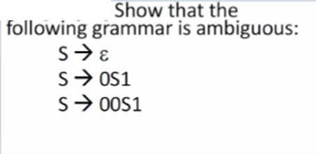 Solved Show that the following grammar is ambiguous: S→εS→ | Chegg.com