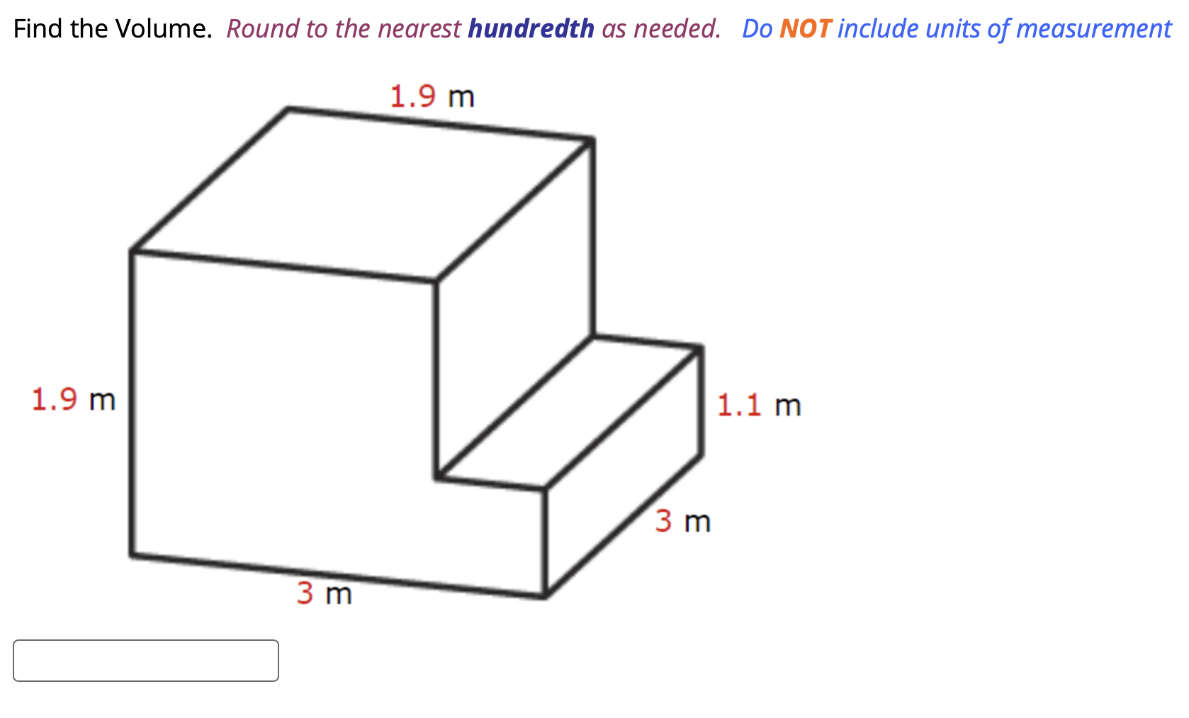 Solved Find the Volume. Round to the nearest hundredth as | Chegg.com