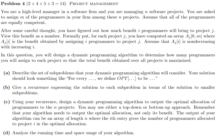 Solved Problem 4(2+4+5+3=14) ﻿Project managementYou are a | Chegg.com