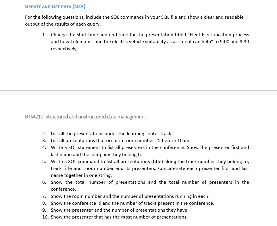 Solved PART II. CONCEPTUAL DATABASE MODEL (30%) GeoTab | Chegg.com