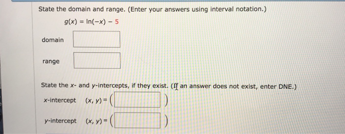 Solved State the domain and range. (Enter your answers using | Chegg.com