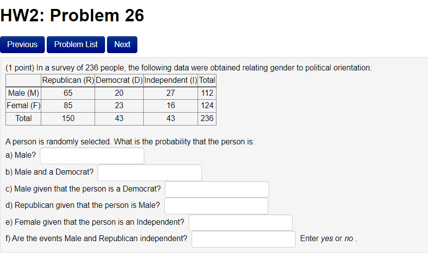 Solved HW2: Problem 26 Previous Problem List Next (1 point) | Chegg.com