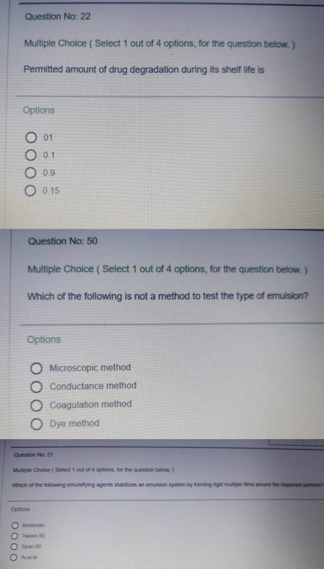Solved Question No: 22 Multiple Choice ( Select 1 out of 4 | Chegg.com
