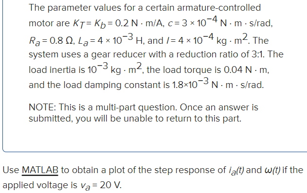 Solved The parameter values for a certain | Chegg.com