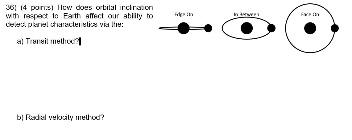 Solved 36) (4 points) How does orbital inclination with | Chegg.com
