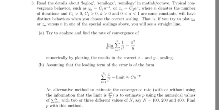 Solved 3. Read the details about loglog', 'semilogx', | Chegg.com