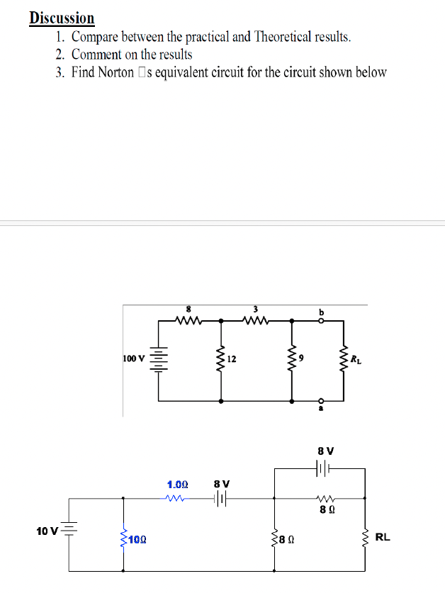 Solved )Compare between the practical and Theoretical | Chegg.com