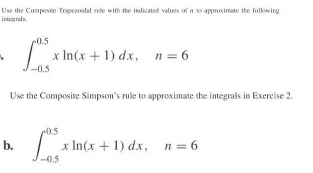 Solved Use the Composite Trapezoidal rule with the indicated | Chegg.com