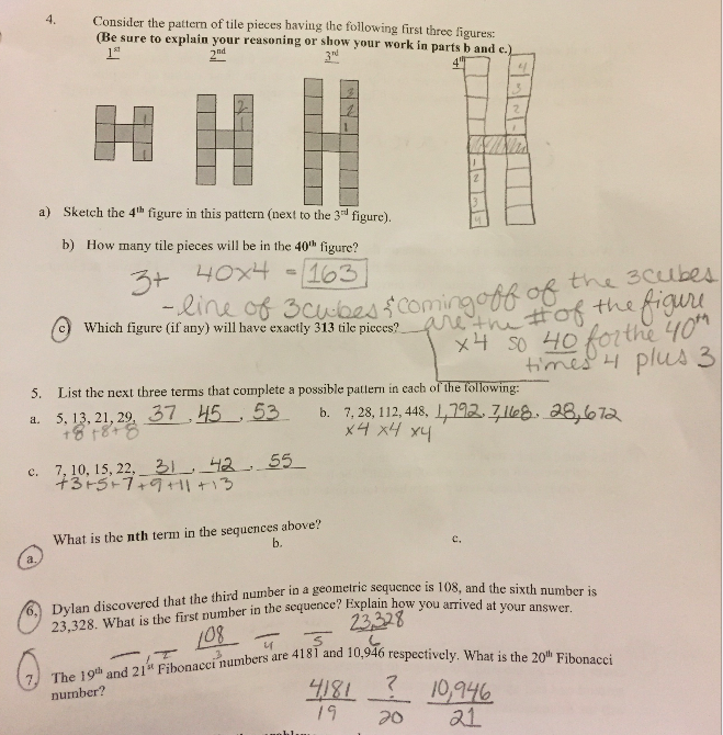 Solved 4. Consider the pattern of tile pieces having the | Chegg.com