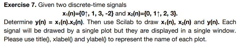 Solved Exercise 7. Given two discrete-time signals | Chegg.com