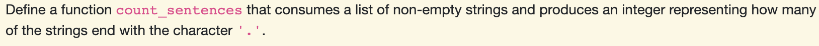 Solved Define a function count_sentences that consumes a | Chegg.com