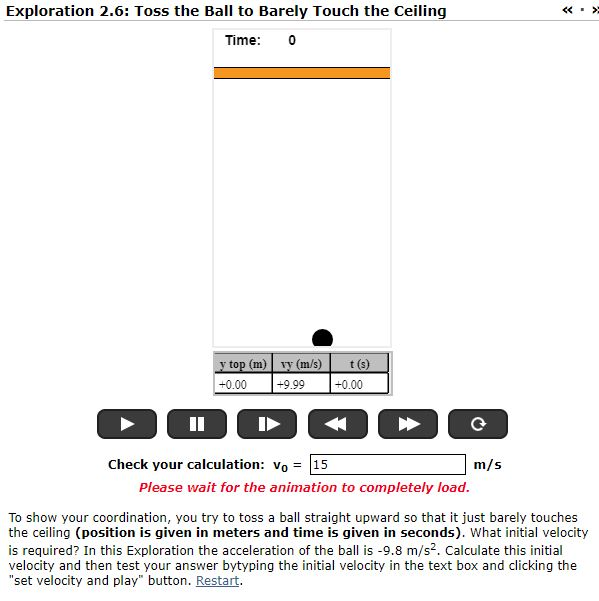 Solved Exploration 2.6: Toss the Ball to Barely Touch the | Chegg.com