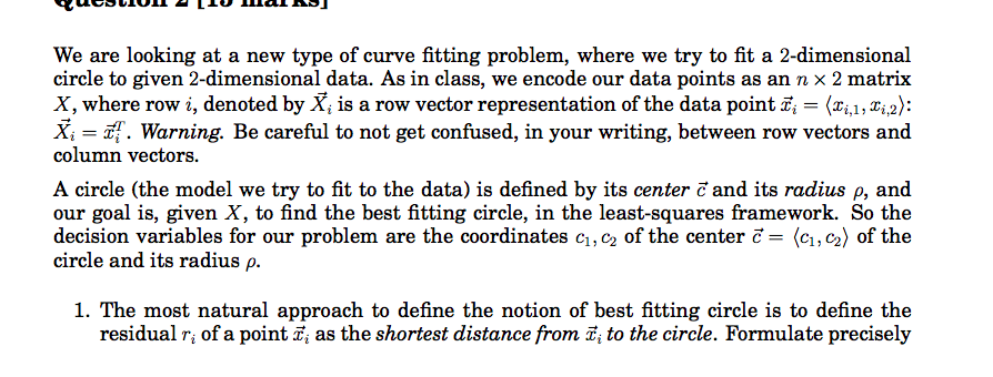 Solved We are looking at a new type of curve fitting | Chegg.com