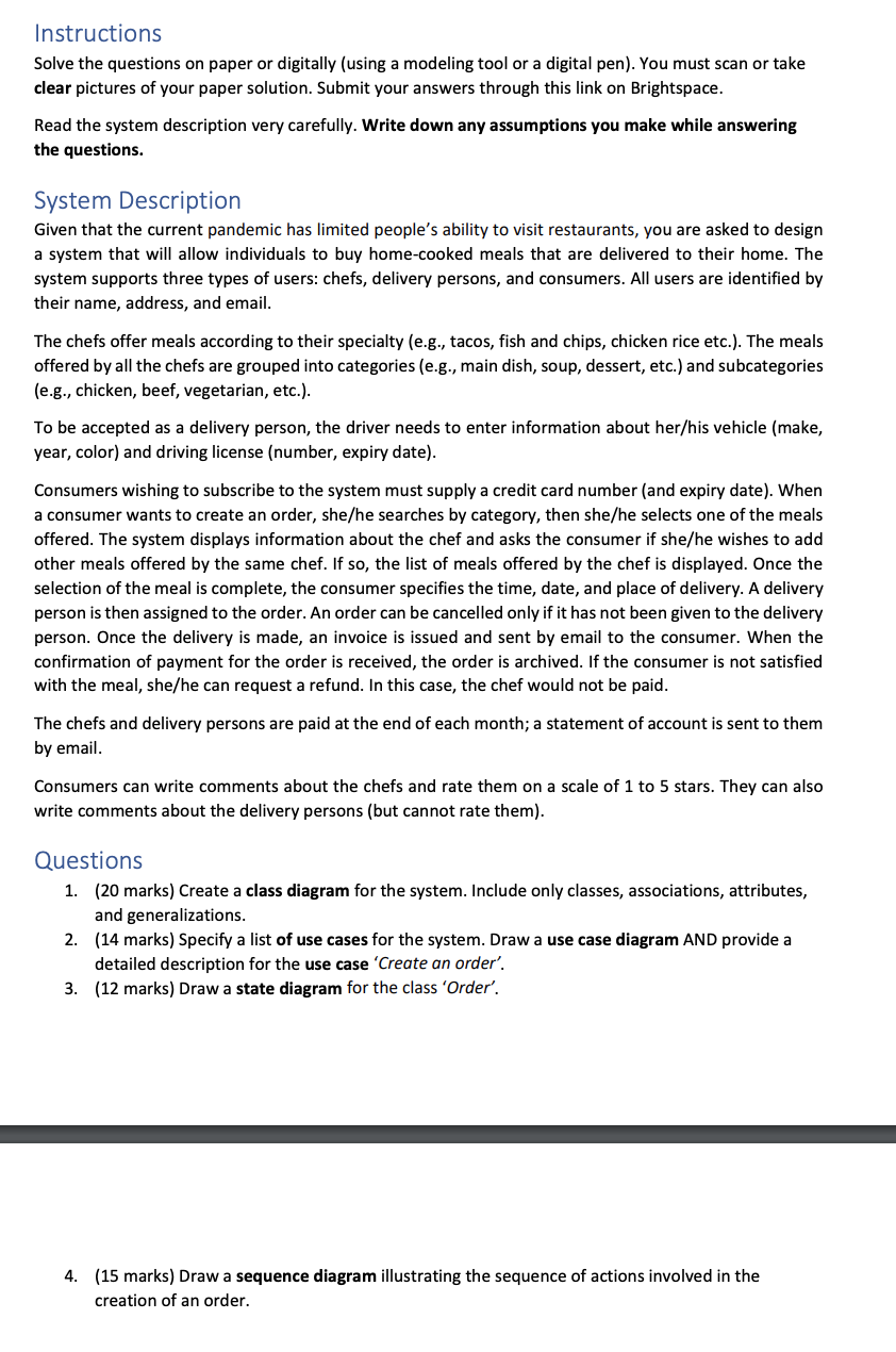 Solved Instructions Solve the questions on paper or | Chegg.com