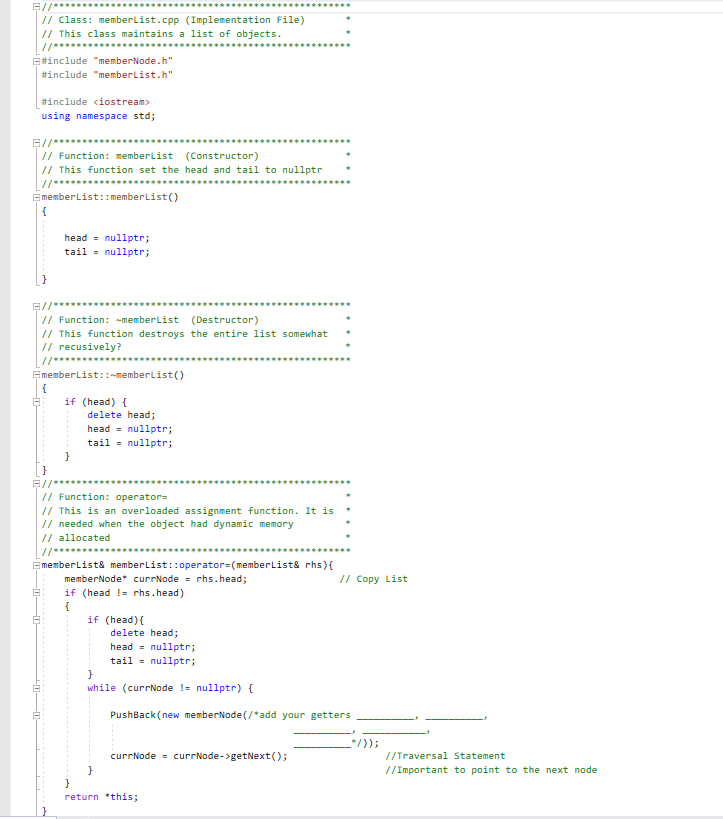 Solved Your files will be called: memberNode.h, | Chegg.com