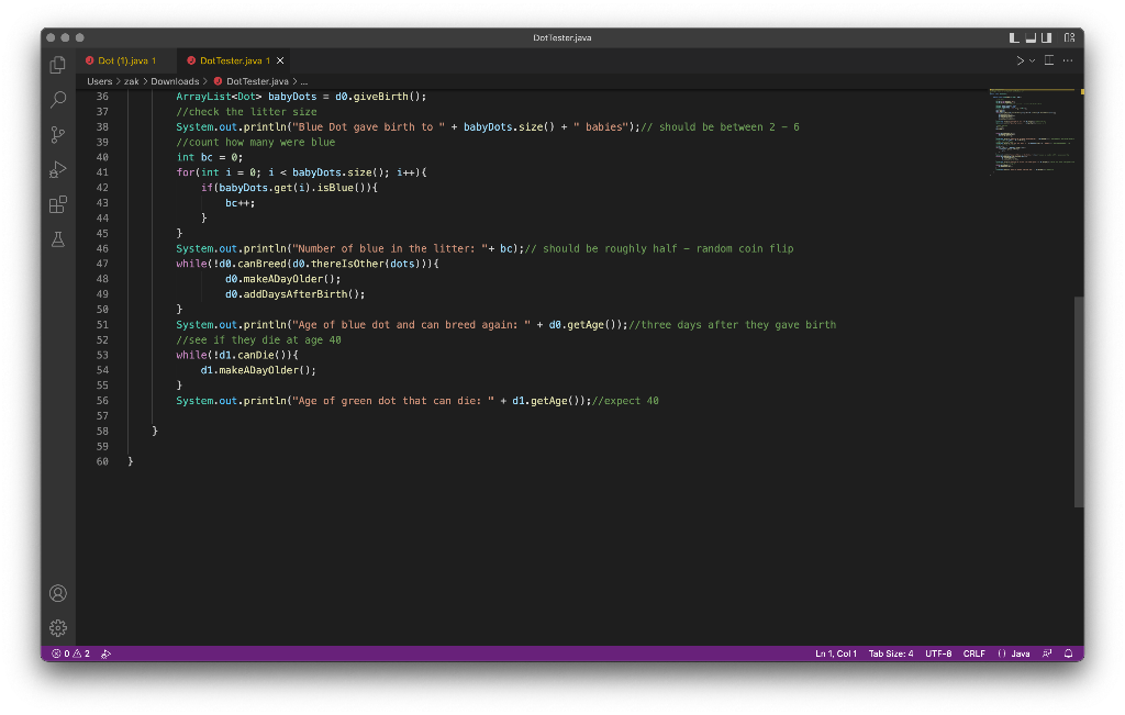 Solved DotSimulation You will have an abstract class called | Chegg.com