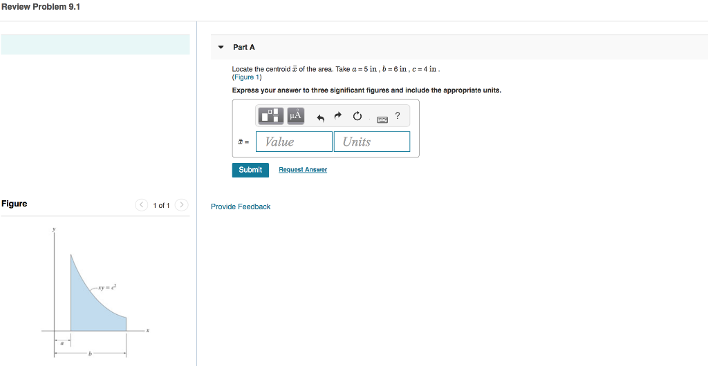 Solved Review Problem 9.1 Part A Locate the centroid z of | Chegg.com