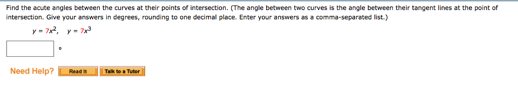 Solved Find the acute angles between the curves at their | Chegg.com