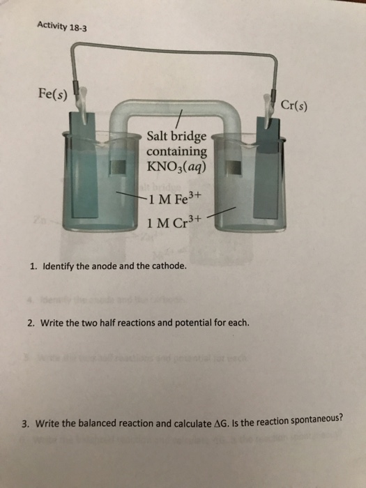 Solved Identify the anode and the cathode. Write the two | Chegg.com