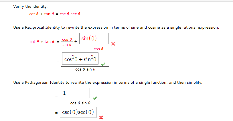 Solved Verify the identity. cot + tan = csc e seco Use a | Chegg.com