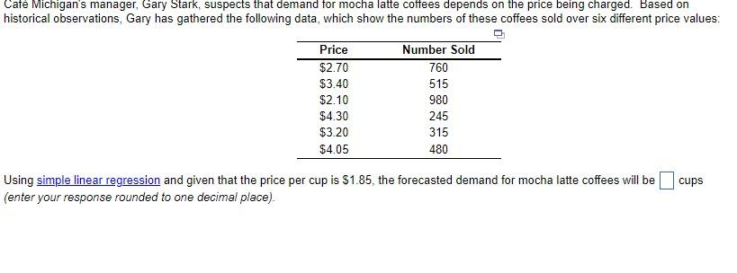 Solved Using simple linear regression and given that the | Chegg.com