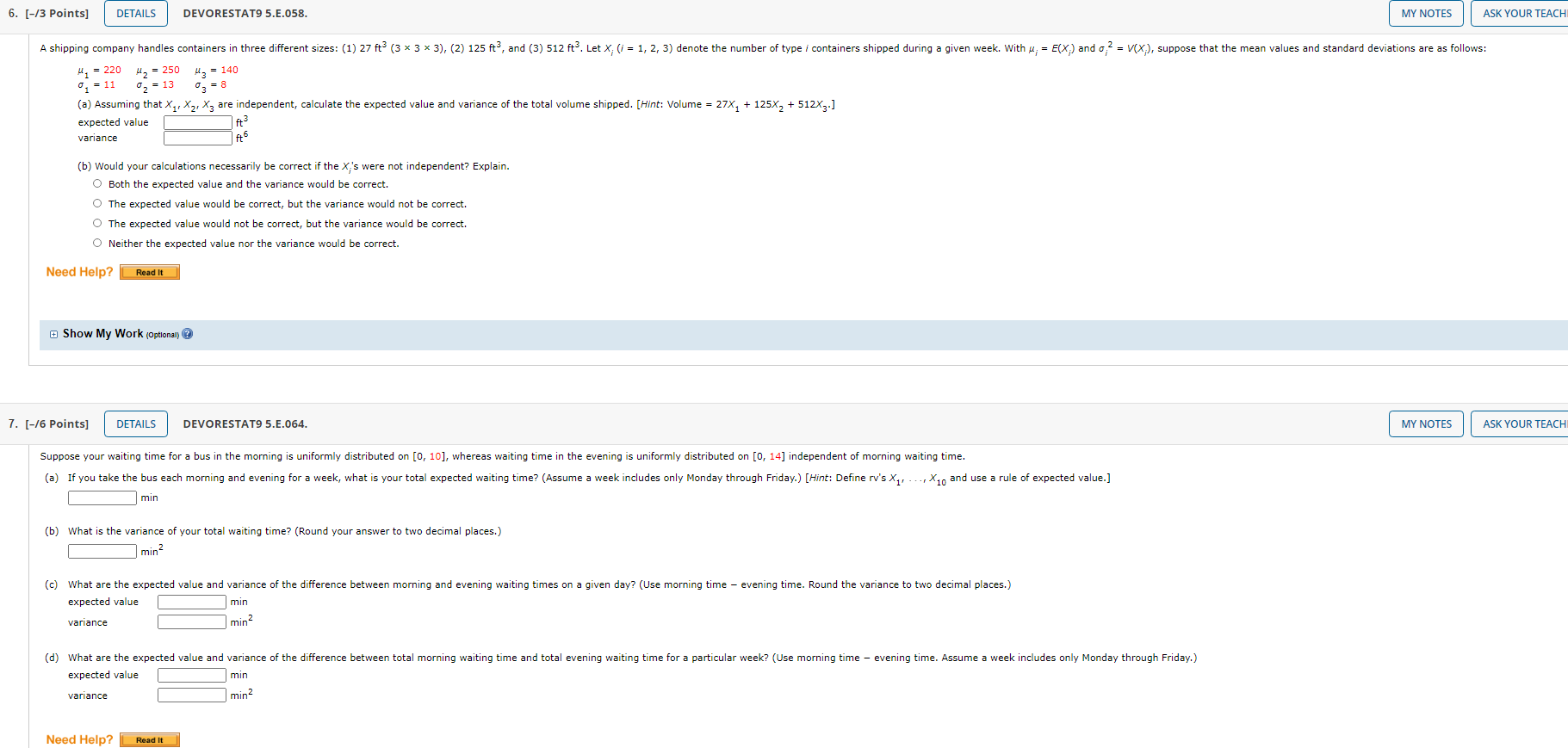 Solved 1. (-715 Points DEVORESTA19 5.5.038.MI. ASK YOUR | Chegg.com