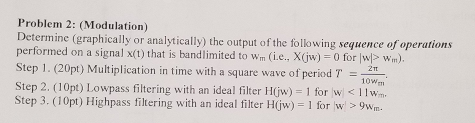 Problem 2: (Modulation) Determine (graphically or | Chegg.com