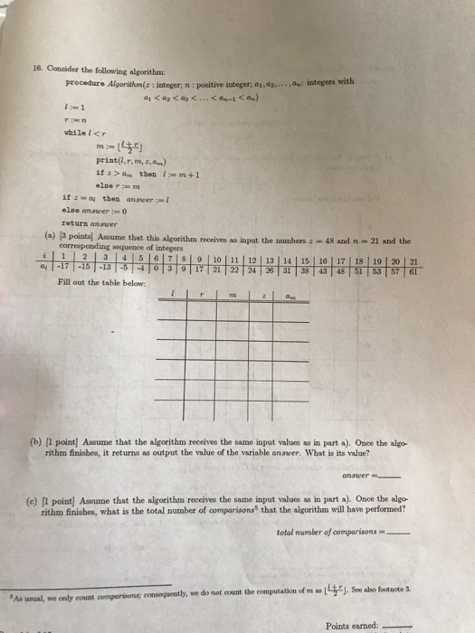 Solved 16 Consider the following algorithm: procedure | Chegg.com