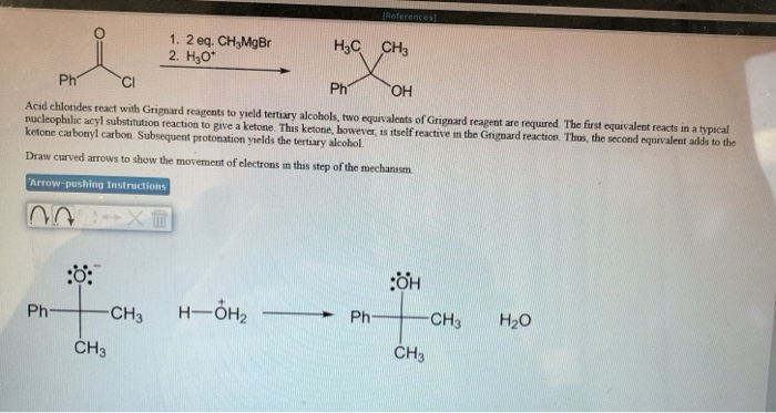 Solved 1. 2 eq. CH3MgBr H C CH Ph Ph он Cl Acid chlorides | Chegg.com
