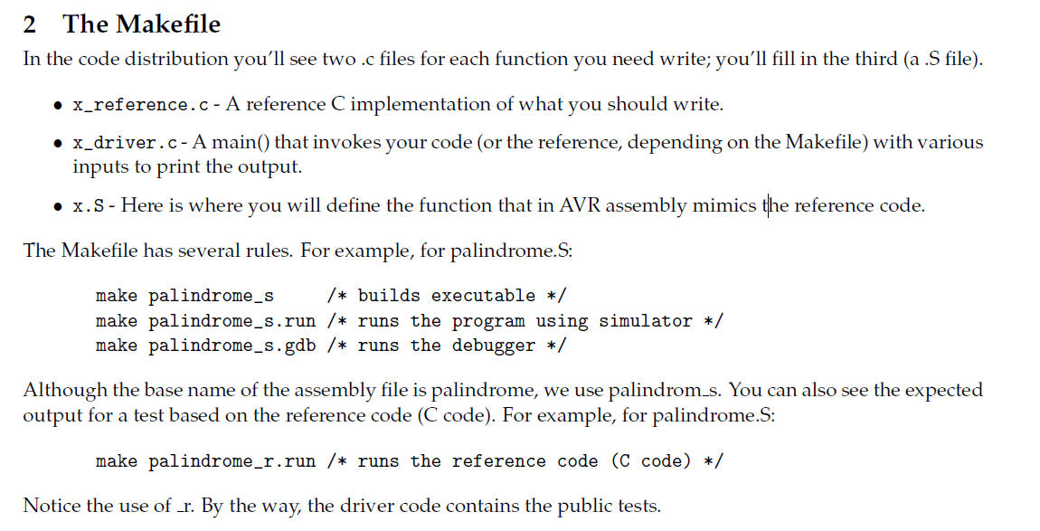 Solved 2 The Makefile In the code distribution you'll see | Chegg.com