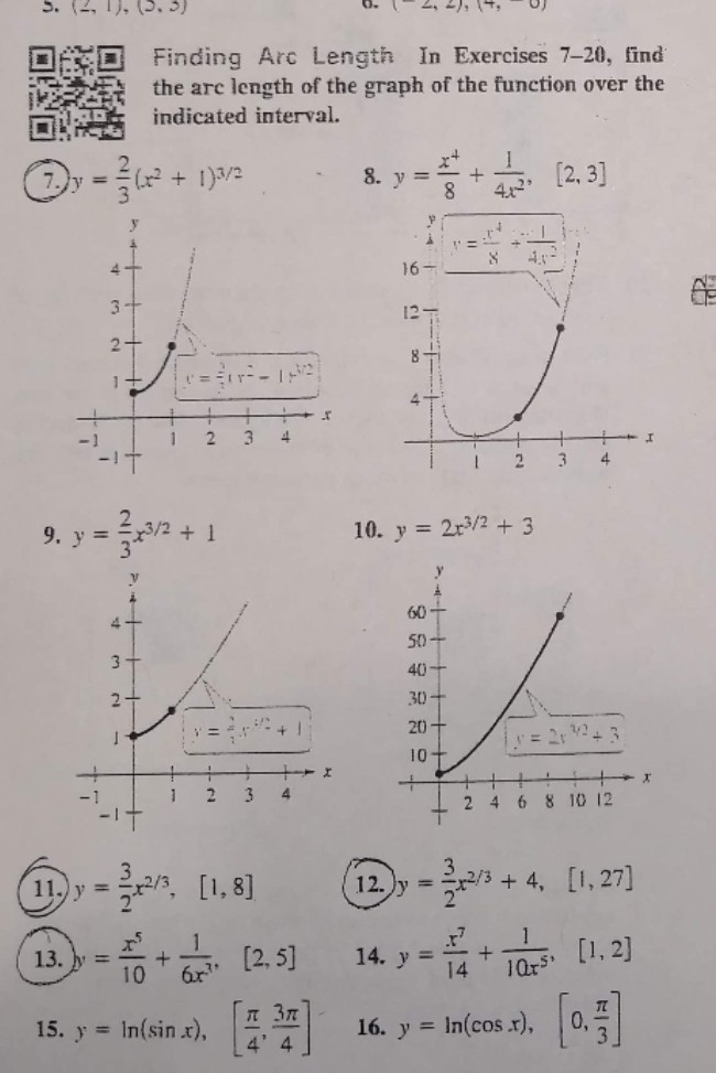 Solved S. (2, 1), 3 D Finding Arc Length In Exercises 7-20, | Chegg.com